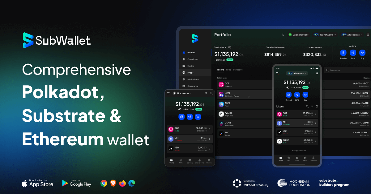 SubWallet - Comprehensive Polkadot, Substrate & Ethereum wallet